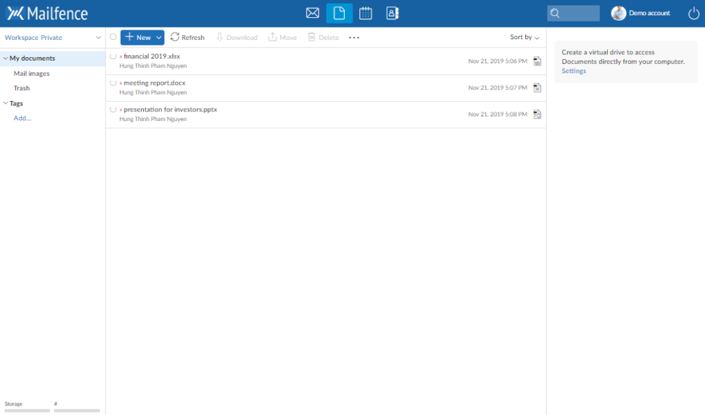 Secure file sharing, storage, collaboration with Mailfence Documents
